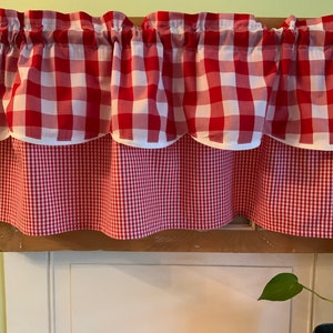 Red White Plaid Farmhouse Decor Valance - Etsy