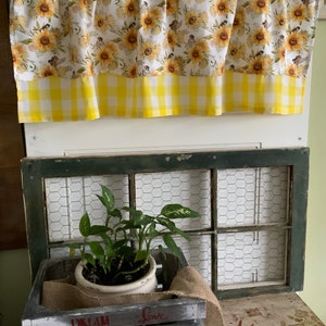 Sunflowers and Birds Valance, French Country Decor. Spring Decor Yellow ...