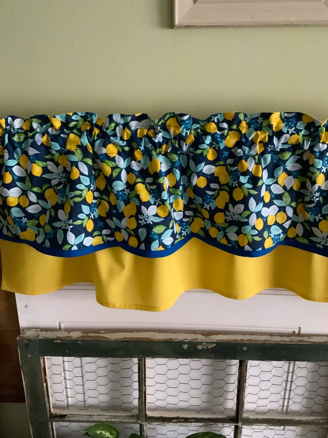 Lemons Double Layer Valance. Farmhouse Decor Valance. Country Style and ...