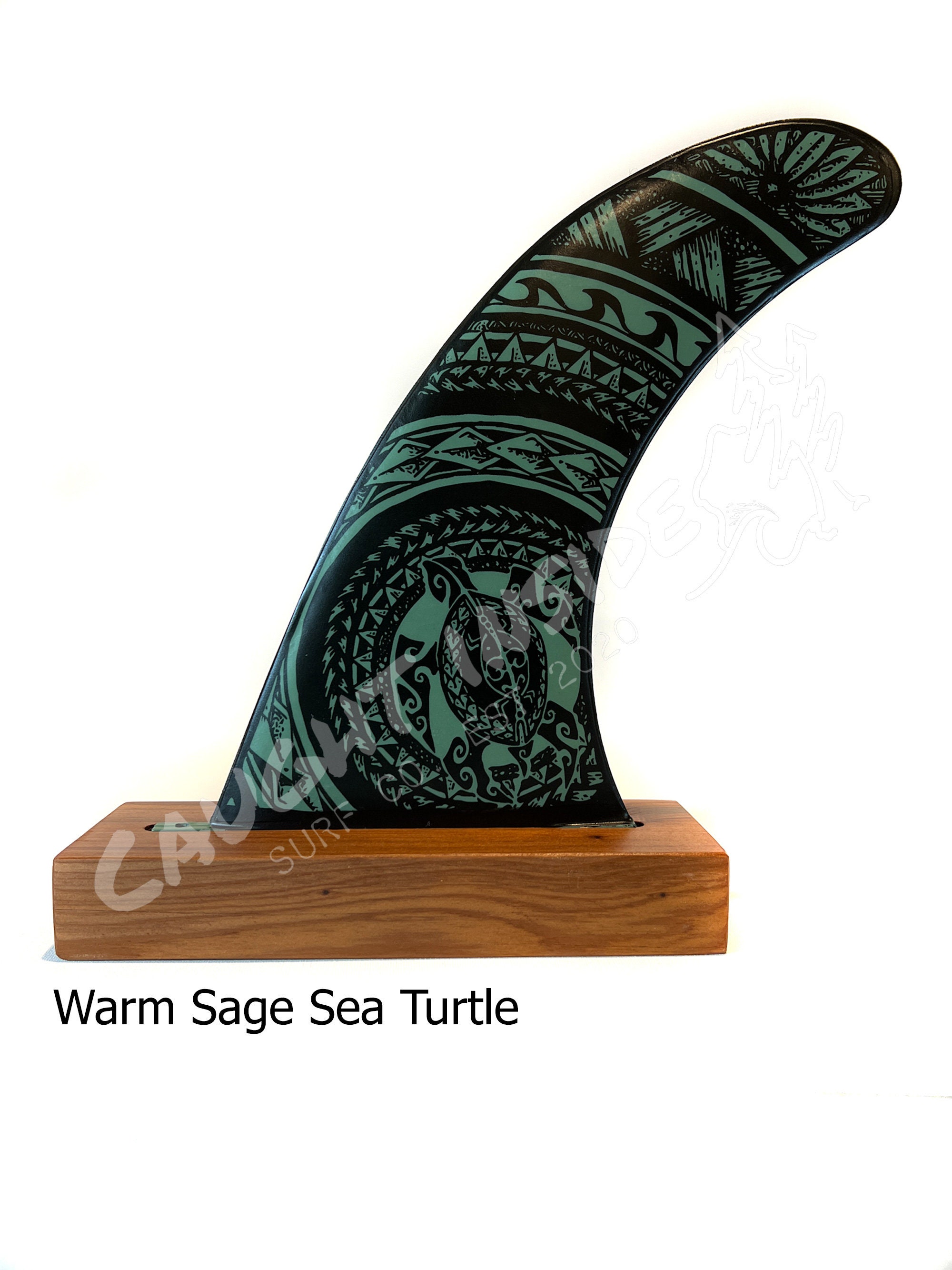 Surfboard Fin, Hawaiian Sea Turtle, Hand Painted Reproduction, Tribal ...