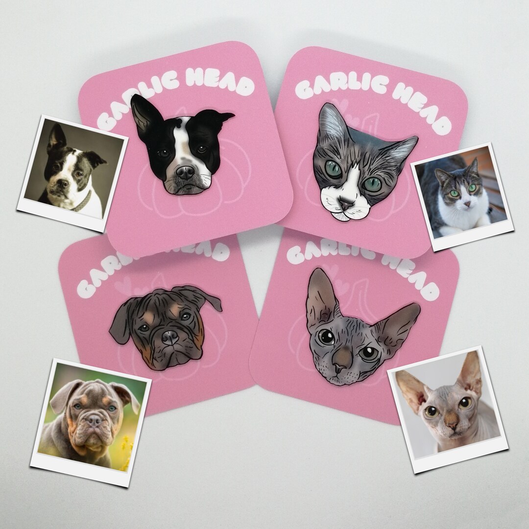 Custom Pet Badges - 1 Pin Badge - Hand Drawn -personalised Gift ...