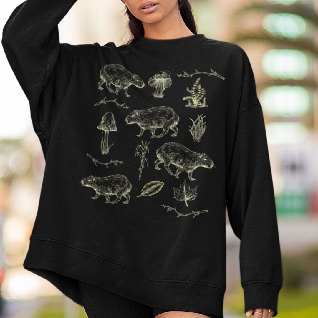 Capybara Sweatshirt Capybara Shirt Cottagecore Capybara Crewneck ...