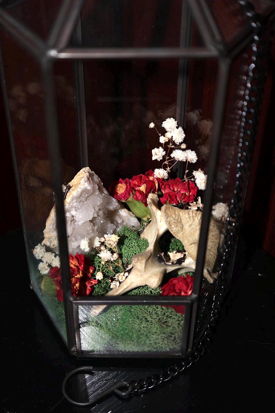 Deer Bone Geode Hanging Glass Art Peice - Etsy