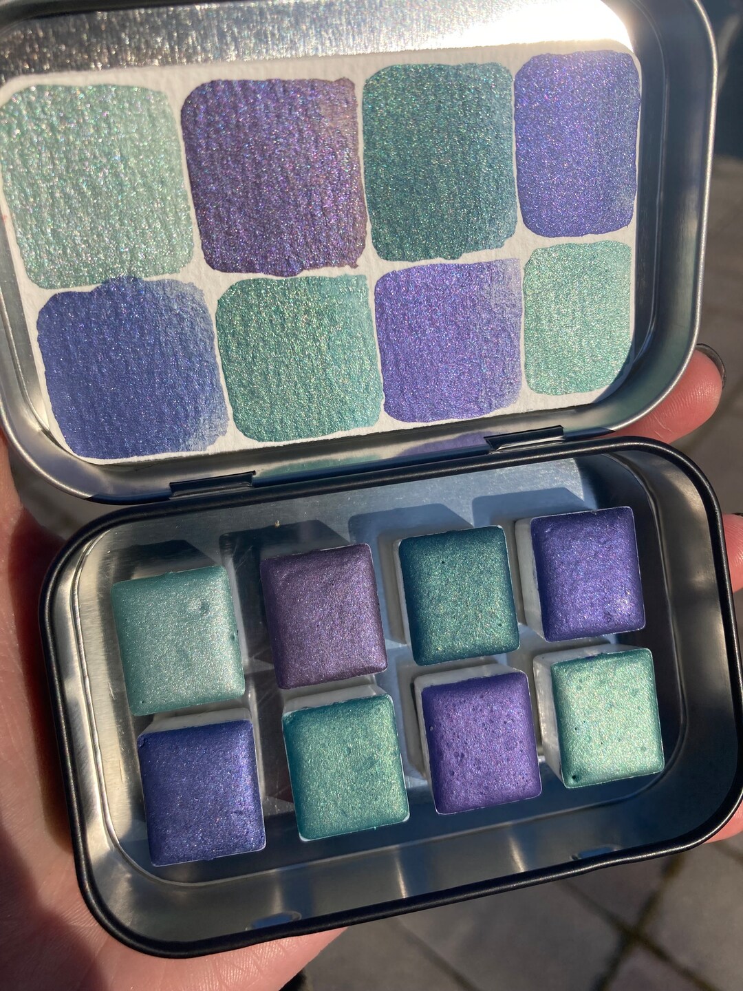 Sea Sprites, Handmade Eco Friendly Watercolor Palette Metallic - Etsy