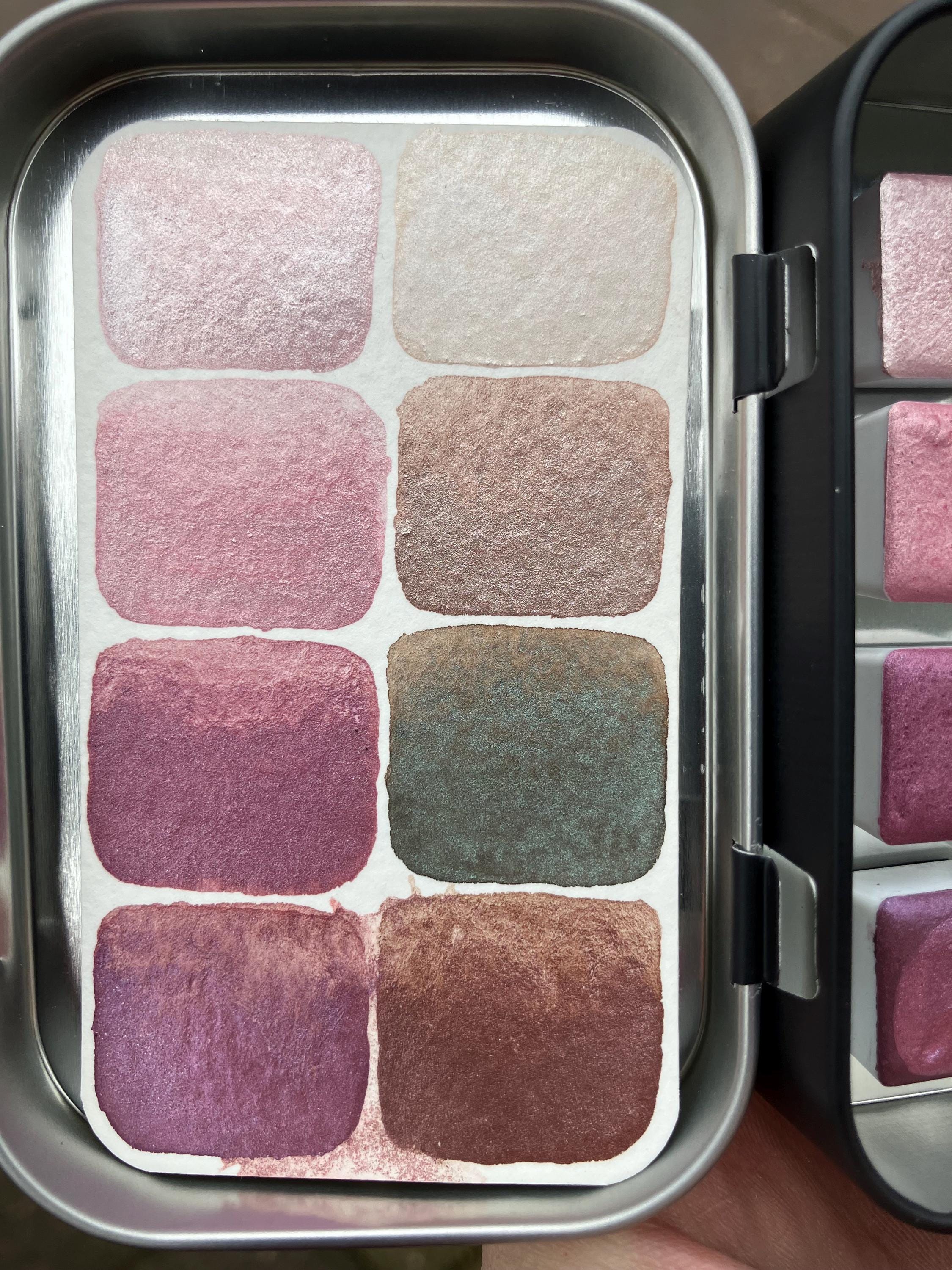 Dark Blush, Handmade Eco Friendly Metallic Watercolor Palette - Etsy