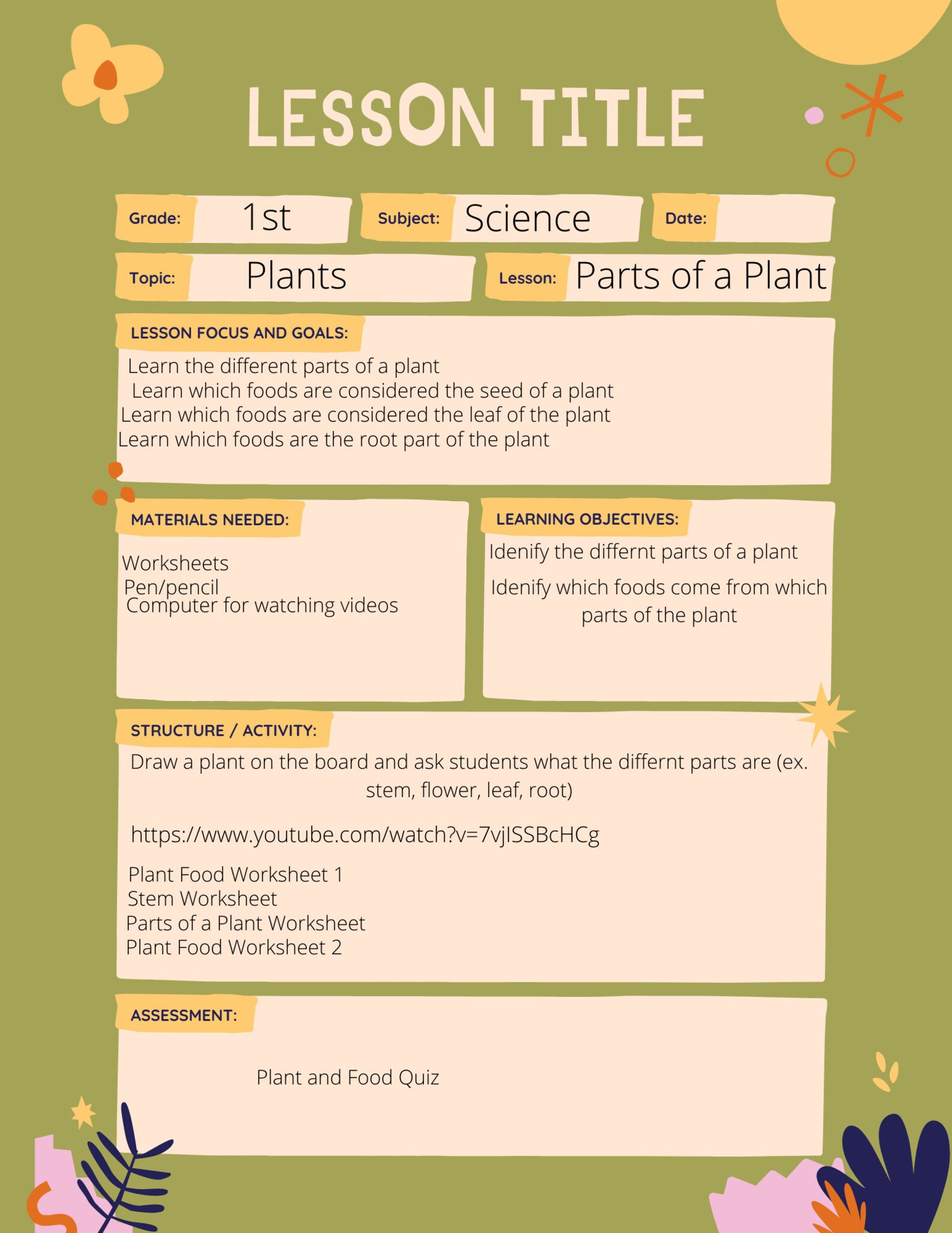 Parts Of A Plant Lesson Plan With Worksheets And Answers Etsy sterreich Parts Of A Plant Lesson Plan With Worksheets And Answers Etsy sterreich