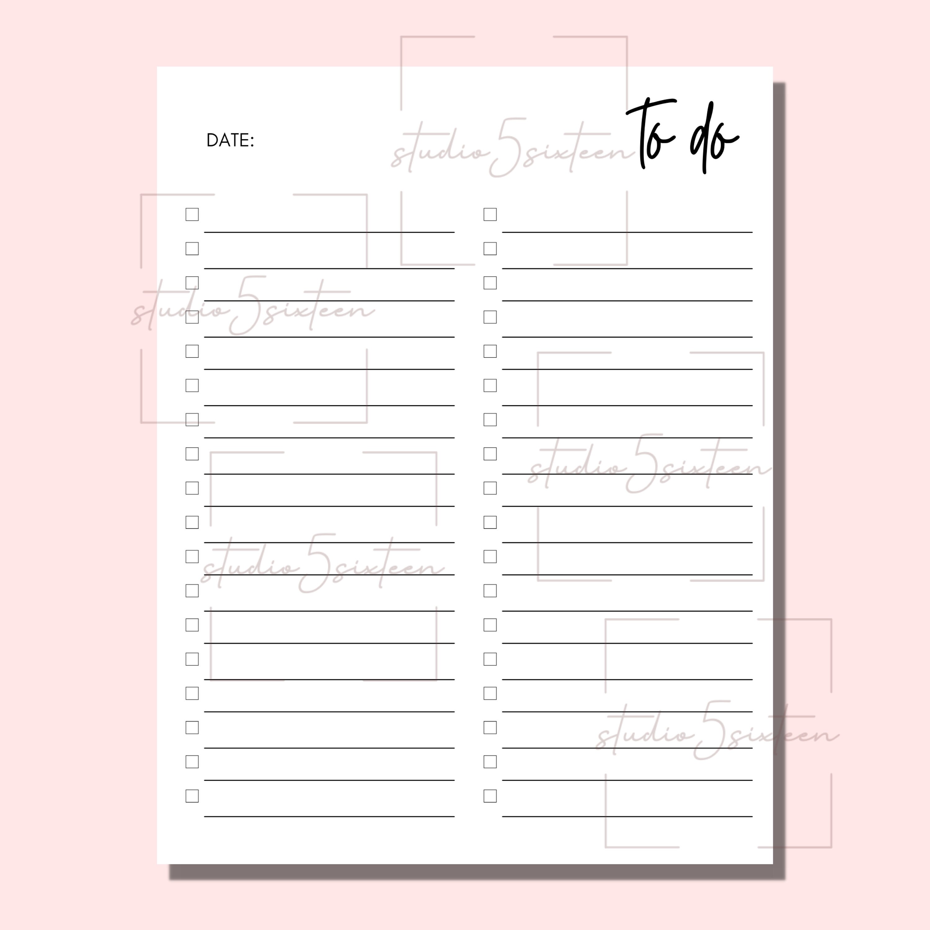 To Do Checklist Printable | Checklist | Digital Download Checklist | to ...