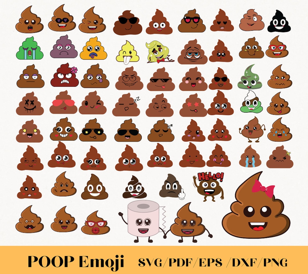 Poop Emoji Svg Png Face Emoji Svg Smiling Poop Svg Toilet - Etsy