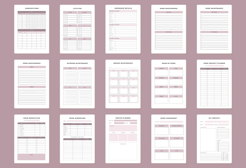 Household Management Binder Printable Editable Planner Template Life ...