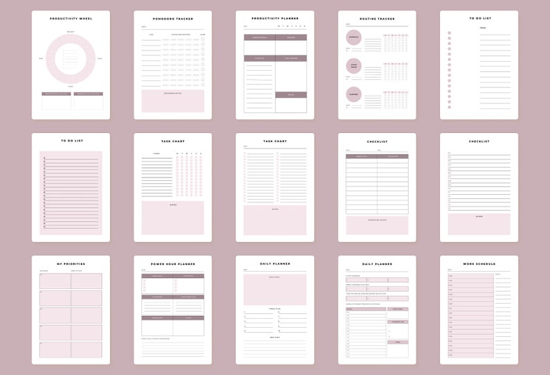 To Do Lists and Productivity Printable Editable Canva Template - Etsy