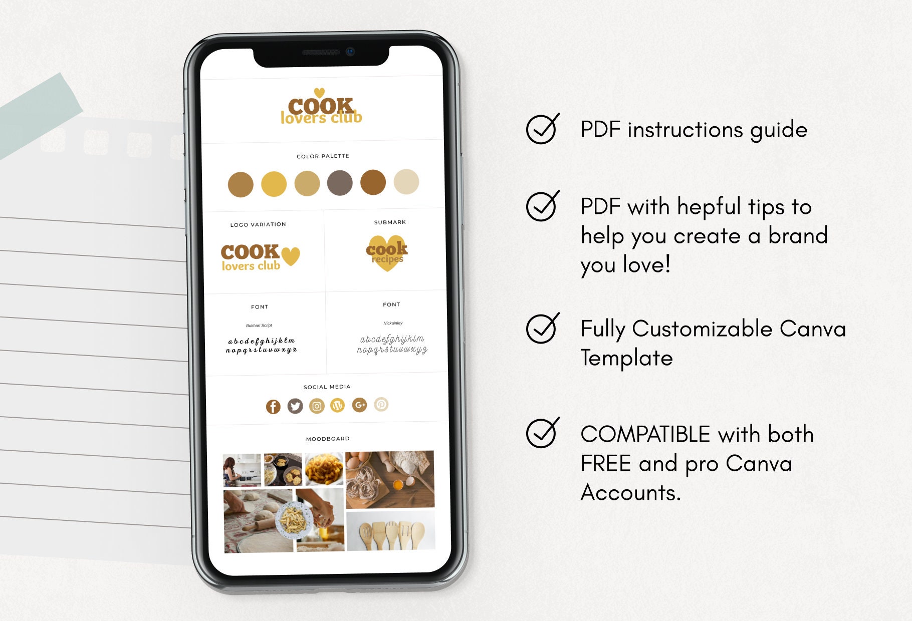 CB 3 Fully Editable Logo Canva Template Brand Board Template - Etsy