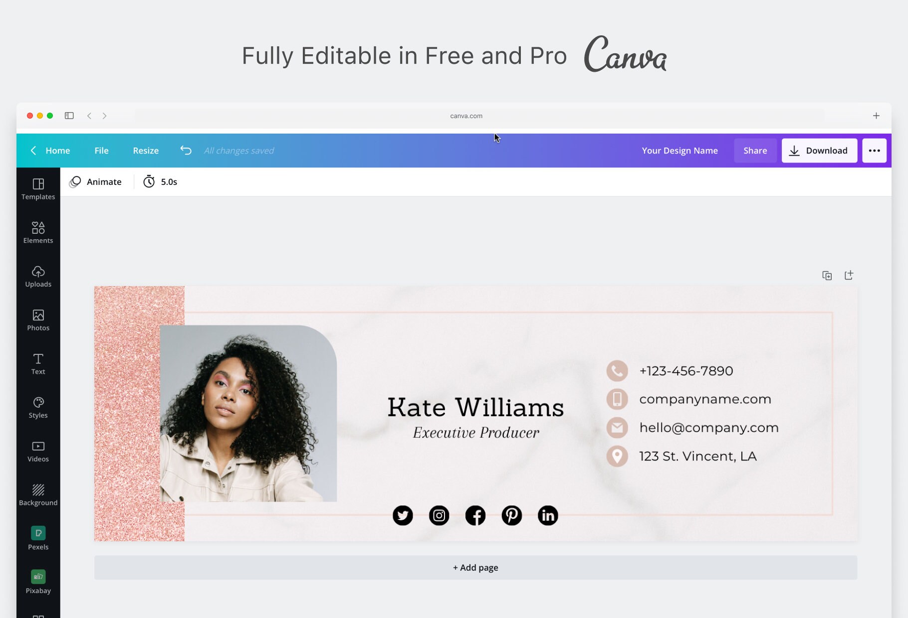 Kate Email Signature Canva Template Email Signature Footer, Newsletter ...