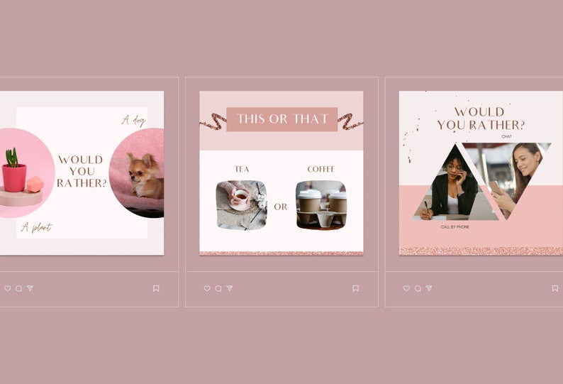 30 This or That Would You Rather Instagram Engagement Post - Etsy