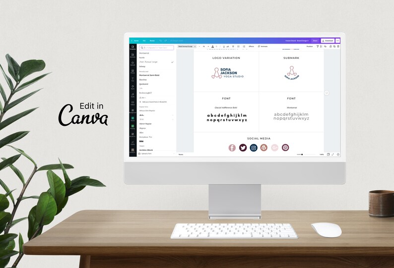 SJ 3 Fully Editable Logo Canva Template Brand Board Template - Etsy