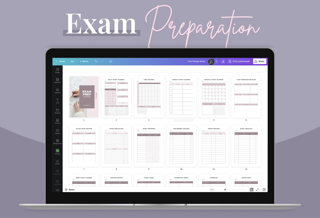 Exam Preparation Printable Editable Templates Exam Prep Planning ...