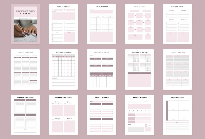 To Do Lists and Productivity Printable Editable Canva Template - Etsy