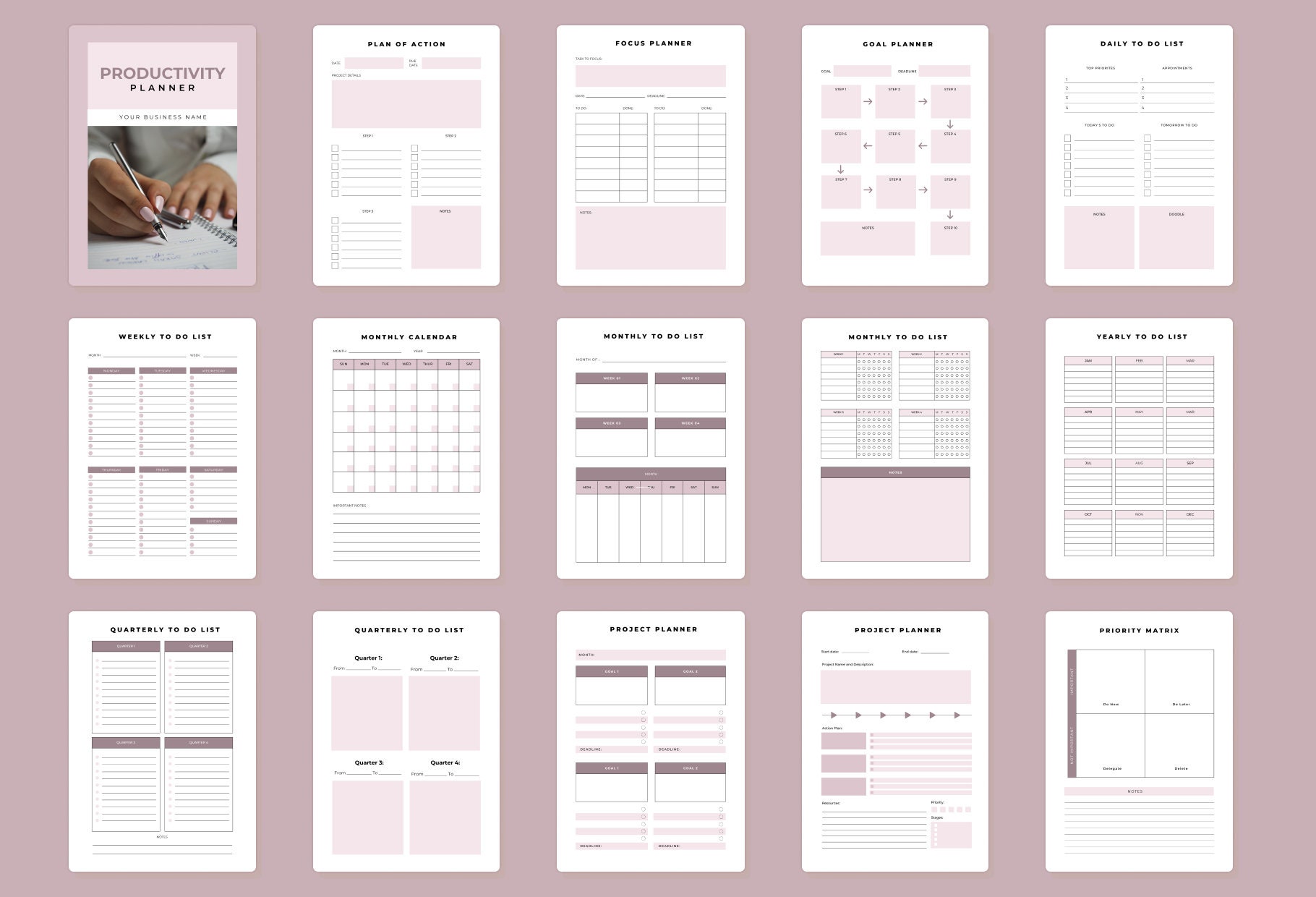 To Do Lists and Productivity Printable Editable Canva Template - Etsy