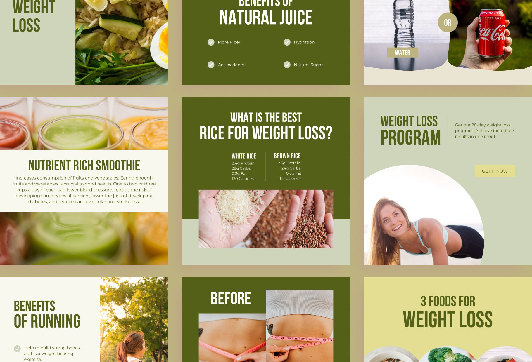 30 Weight Loss Instagram Post Fitness Nutrition Coach Templates ...