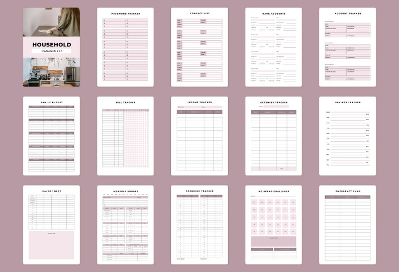 Household Management Binder Printable Editable Planner Template Life ...