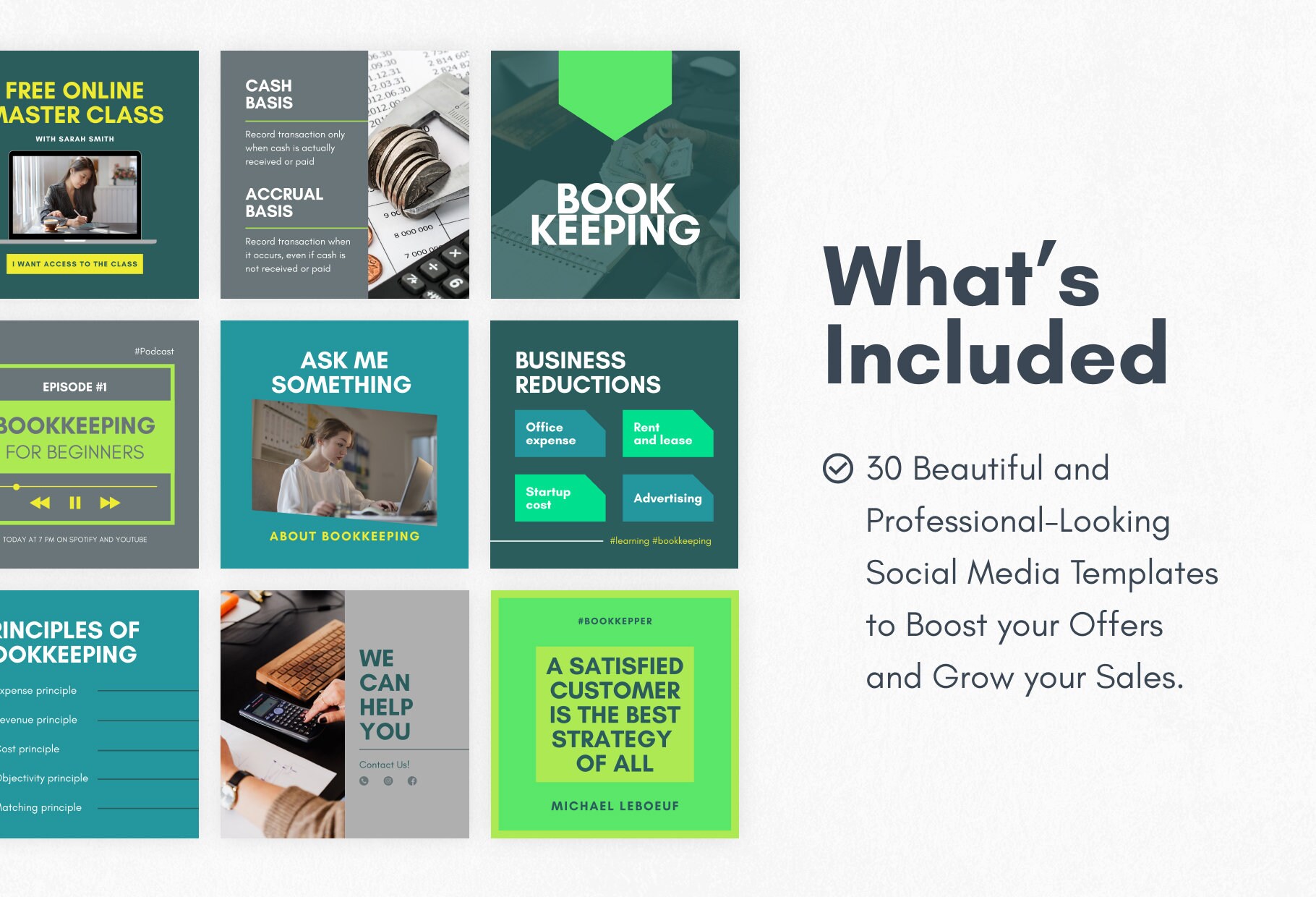 30 Bookkeeping Instagram Post Canva Templates Bookkeeper - Etsy