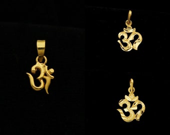 22k Gold Om Pendant - Etsy