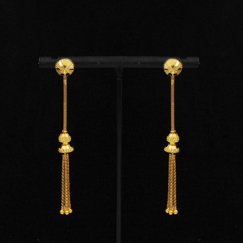 22k Gold Earrings Jewelry From India P2009 - Etsy