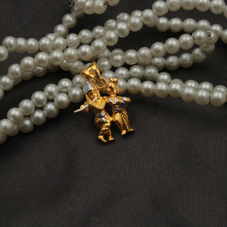 Radha Krishna Indian 22k Yellow Gold Pendant Locket Handmade - Etsy