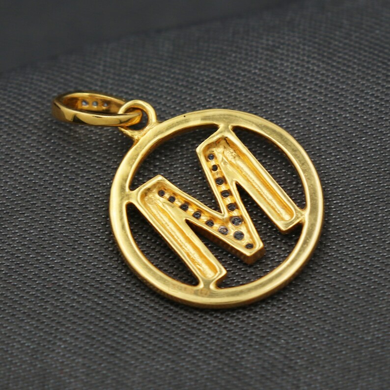 M Letter Pendant Alphabet M Initials Name M Locket in 22k - Etsy