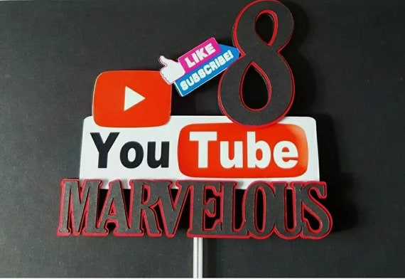 YOU TUBE Cake Topper | Etsy