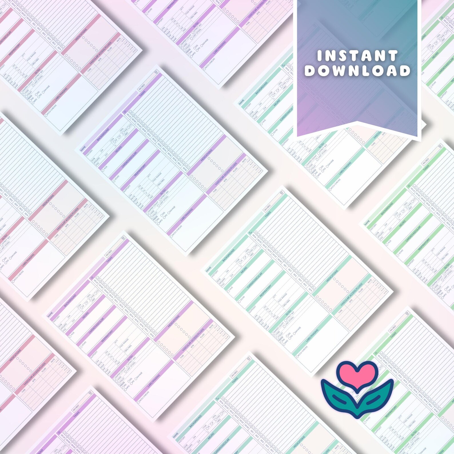 NICU Printable Nursing Report Sheet, Nurse Brain Sheet, One Patient Report Template, Nurses ...