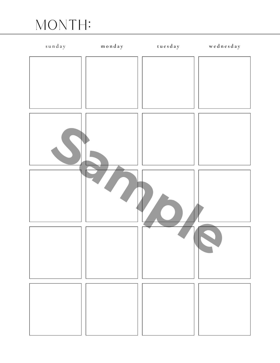 2 Page Undated Monthly Layout - Etsy