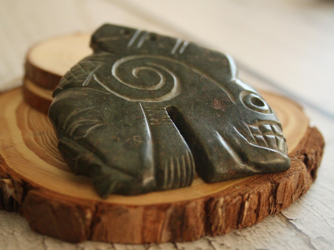 Mexican Jade Totem Hand Carved. Life and Death, Spiral Eternity. Mayan ...