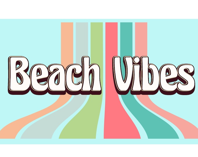Beach Vibes Svg Beach Saying Beach Png Elements Digital 90s groovy ...