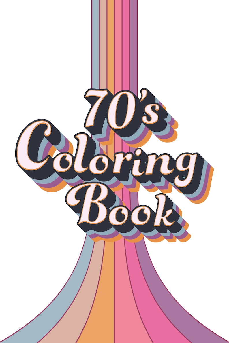 70s Coloring Book for Adults and Kids 77 Pages Retro - Etsy