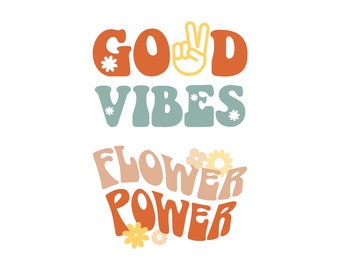 Retro Quote Flower Power 70s Hippy Designs Svg Stickers - Etsy