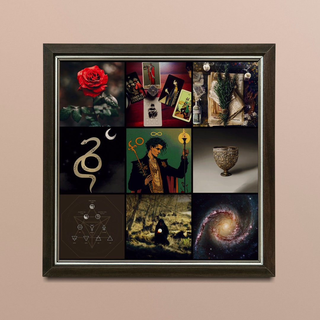 The Magician Tarot Collage - Printable Tarot Art Collage - High Quality ...