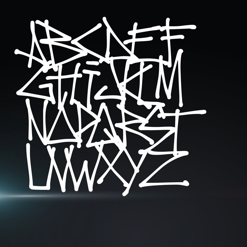 Graffiti Tattoo Lettering Font Graffiti Letters in Eps Png - Etsy