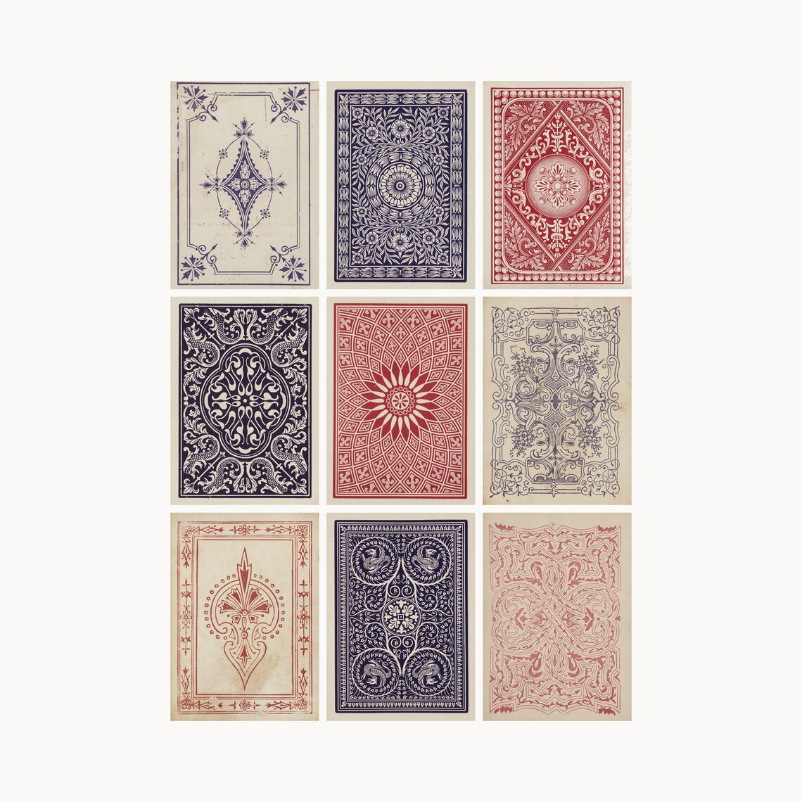 Vintage Card Backs - Tarot Card Backs - Png, Witchy - Mystic Digital ...