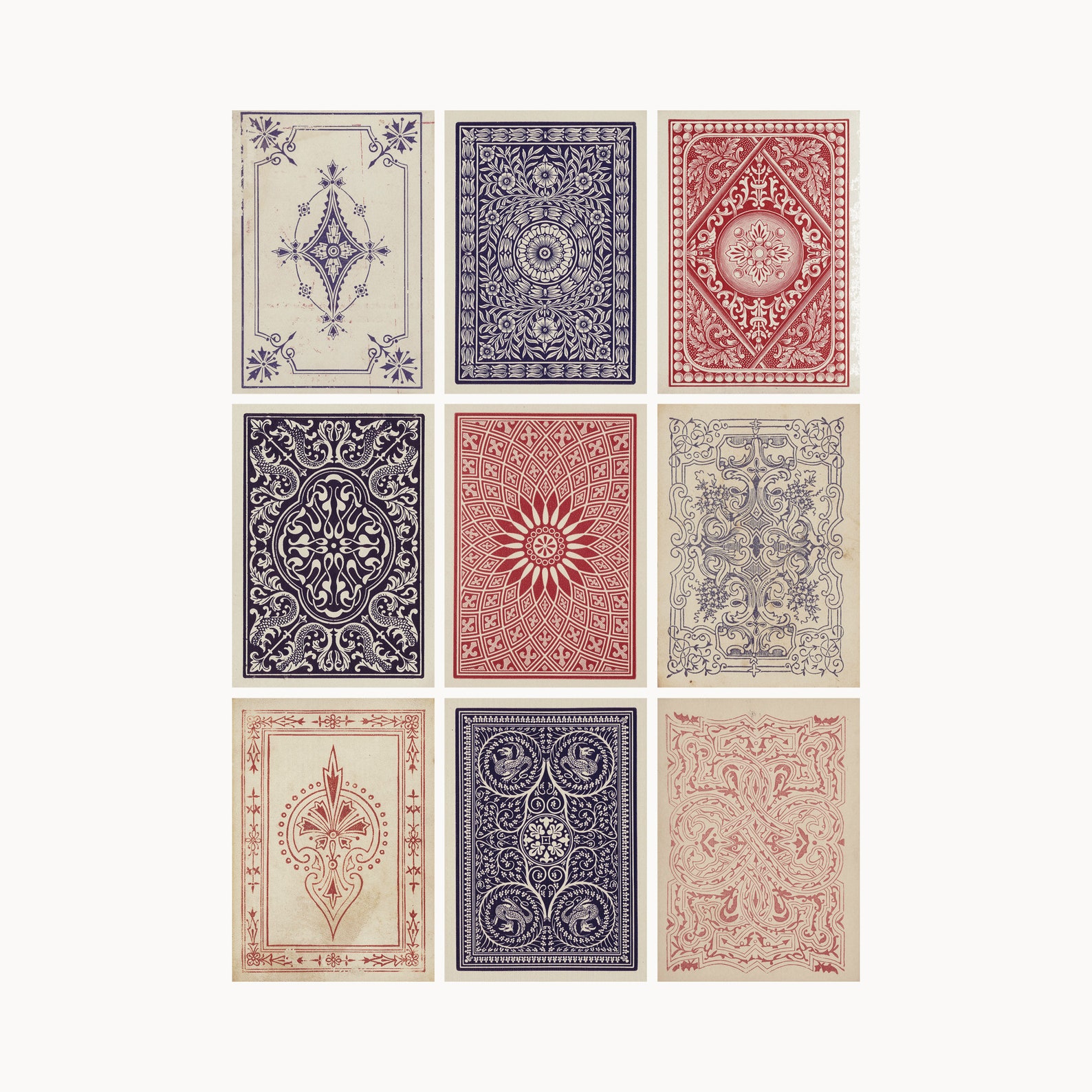 Vintage Card Backs Tarot Card Backs Png Witchy Mystic - Etsy