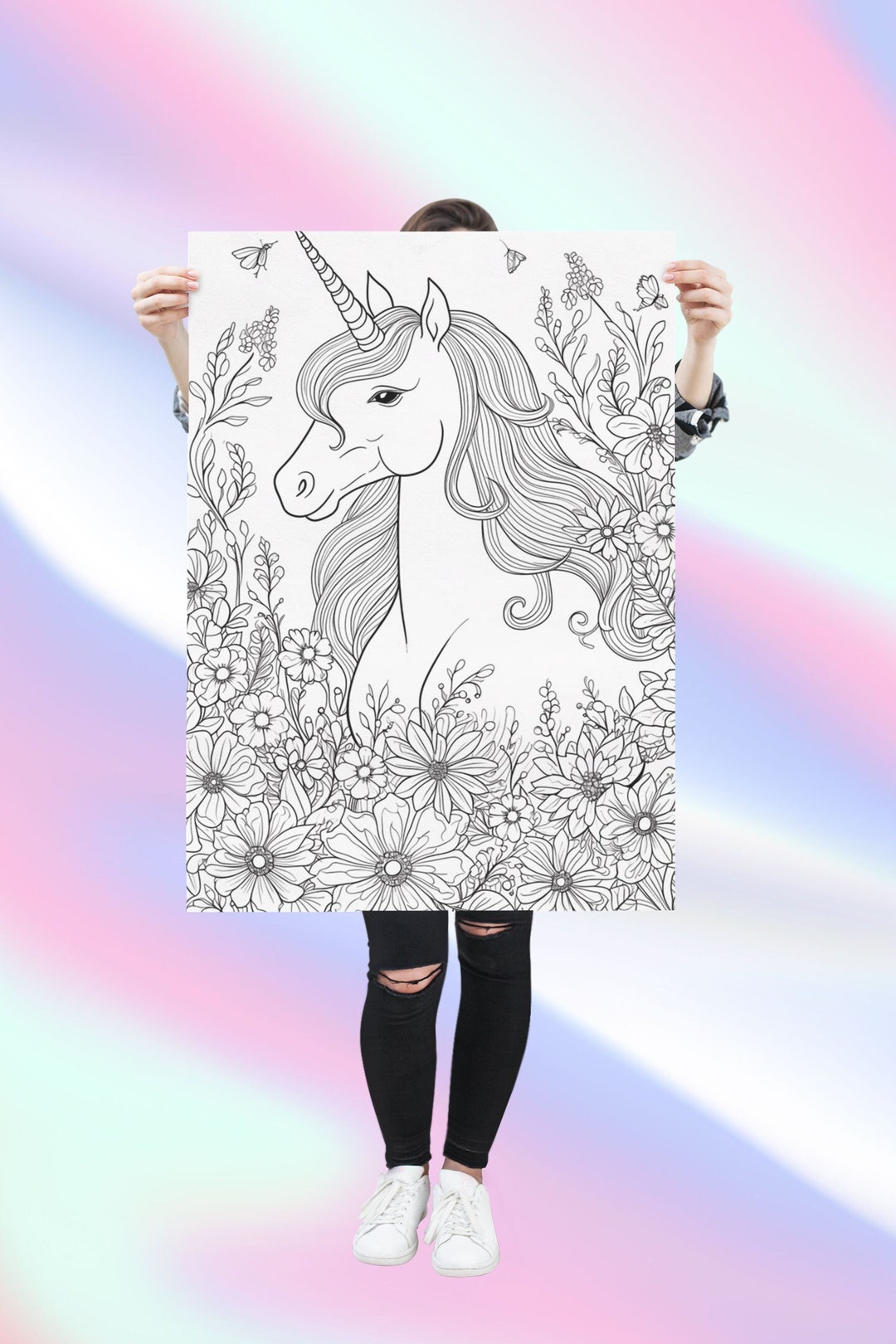 Jumbo Coloring Poster Unicorn Coloring Poster 24x36 Inches Printable - Etsy