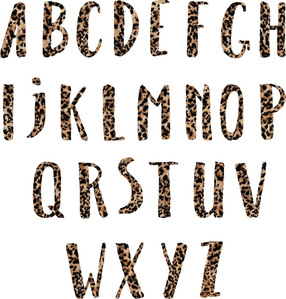 Animal Print Letters Eps Leopard Print Letters Svg Png - Etsy