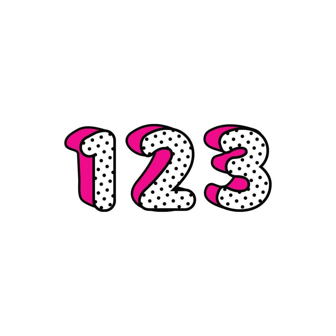 Polka Dot Numbers SVG Polka Dot Alphabet Svg Pink Polka Dot Numbers ...