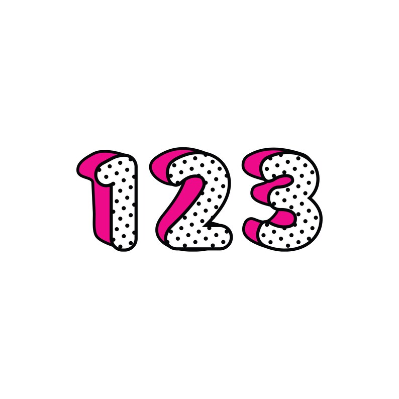 Polka Dot Numbers SVG Polka Dot Alphabet Svg Pink Polka - Etsy