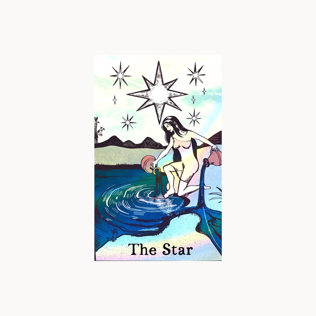 The Star Tarot Card Png - Printable Tarot Card - High Quality - Bright ...