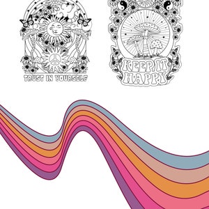 70s Coloring Book for Adults and Kids 77 Pages - Retro Coloring Book - Etsy