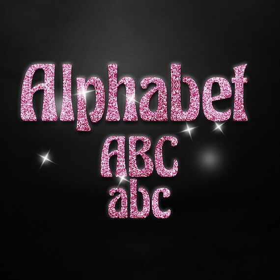 Pink Glitter Letters Glitter Alphabet Pink Sparkle Letters - Etsy