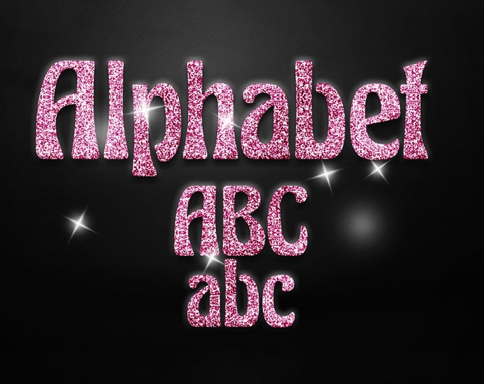 Pink Glitter Letters Glitter Alphabet Pink Sparkle Letters Glitter ...