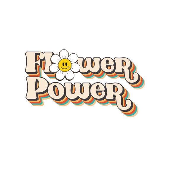 Retro Quote Flower Power 70s Hippy Designs Svg Stickers - Etsy