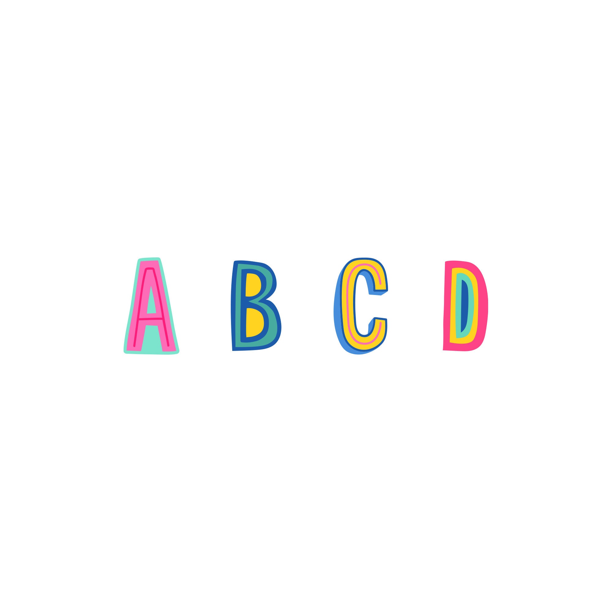 Cute Alphabet SVG Uppercase Letters Svg Nursery Letters - Etsy Canada