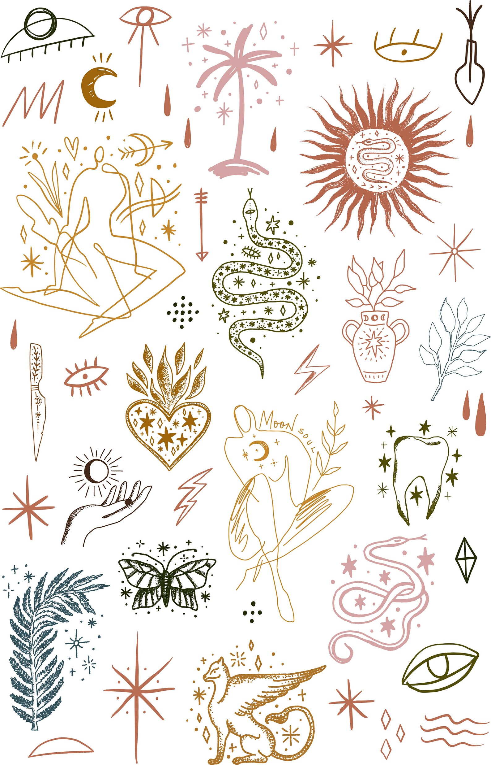 Esoteric Png Snakes SVG Witchy Mystic Boho Celestial - Etsy